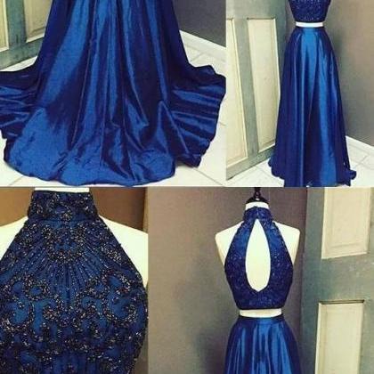 Two Pieces Royal Blue 2018 Prom Dresses,prom Dresses,formal Women Dress ...