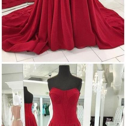 Simple Red Long Prom Dress, Red Long Evening Dress M9382 on Luulla
