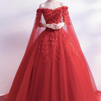 Red Lace Long A Line Prom Dress Red Evening Dress M3231 on Luulla