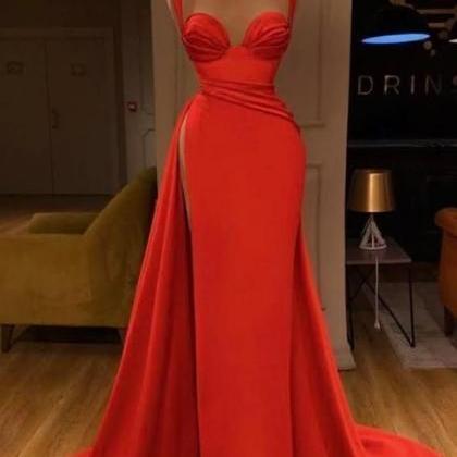 Sexy Red Thigh-high Slit Prom Dress M3434 on Luulla