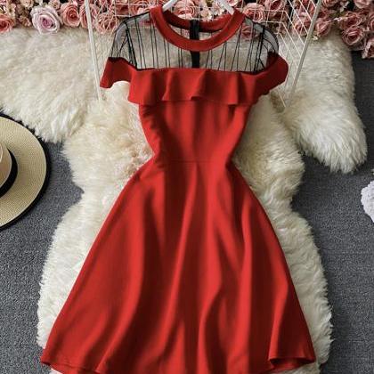 Cute A Line See Through Dress Short Dress on Luulla