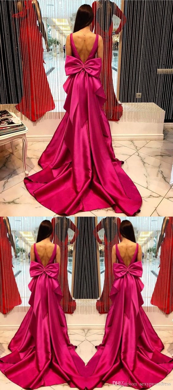 Bow Knot Back Prom Dress,mermaid Prom Dresses,open Back Evening Dress ...