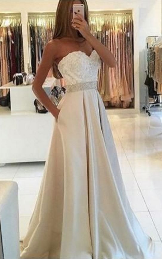 Sweetheart Ivory Prom Dress,long Prom Dresses,charming Prom Dresses ...