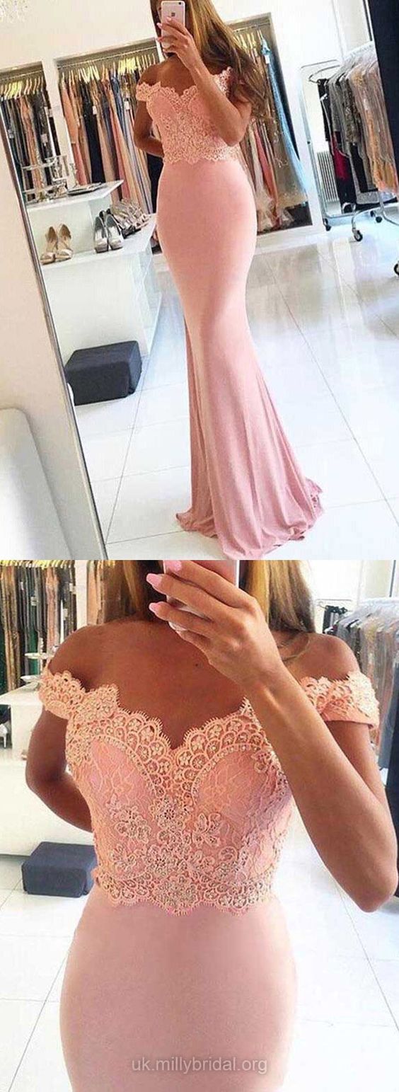 Chiffon Off-the-shoulder Sheath/column Sweep Train Beading Prom Dresses ...