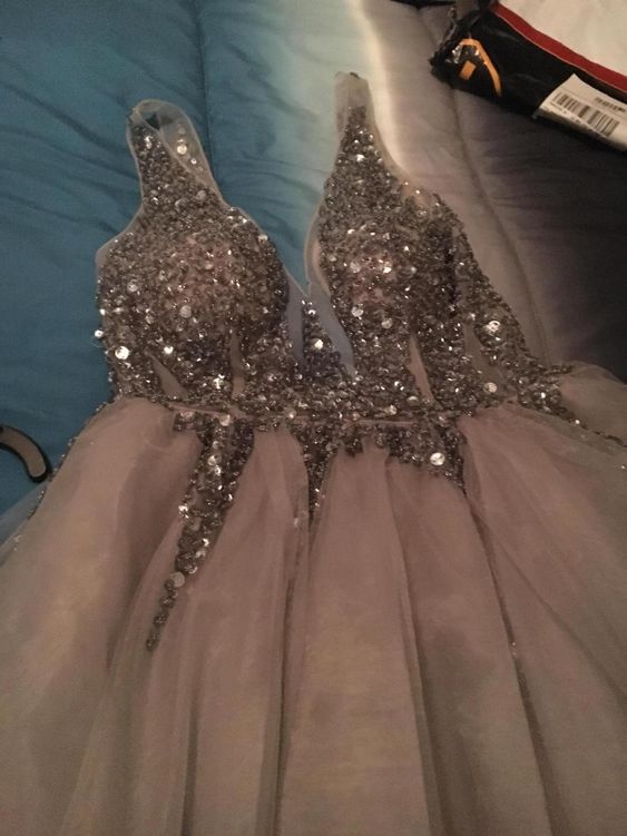 Gray Prom Dresses,backless Prom Dress,prom Dress,gray Prom Dresses ...