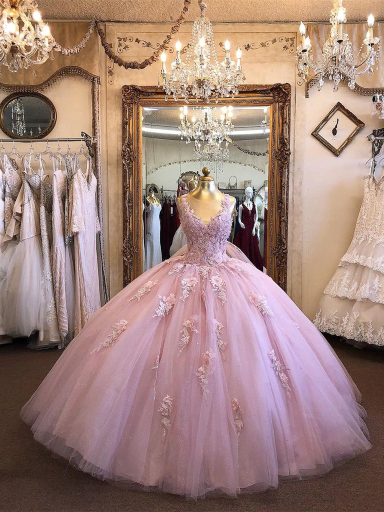 Elegant Tulle Prom Dresses With Appliques Ball Gown Evening Gowns M780 ...