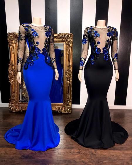 Mermaid Blue Long Prom Dress,evening Dress,charming Prom Dresses M1648 ...