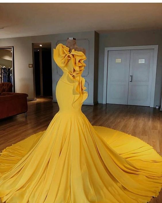 Mermaid Prom Dresses, Ruffle Prom Dresses, Satin Prom Dresses, Ruffle ...