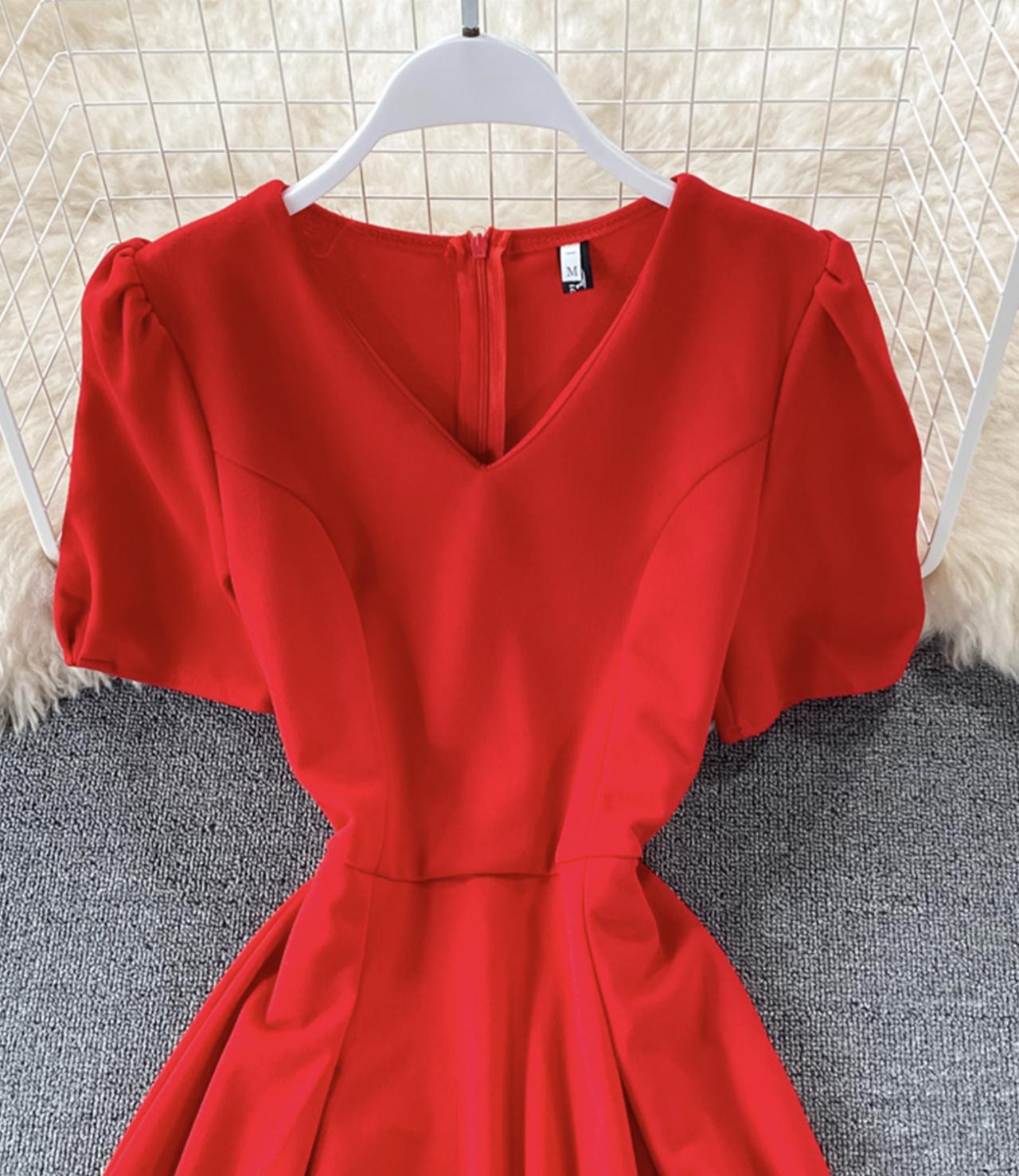 Simple V Neck Short Dress Fashion Dress on Luulla