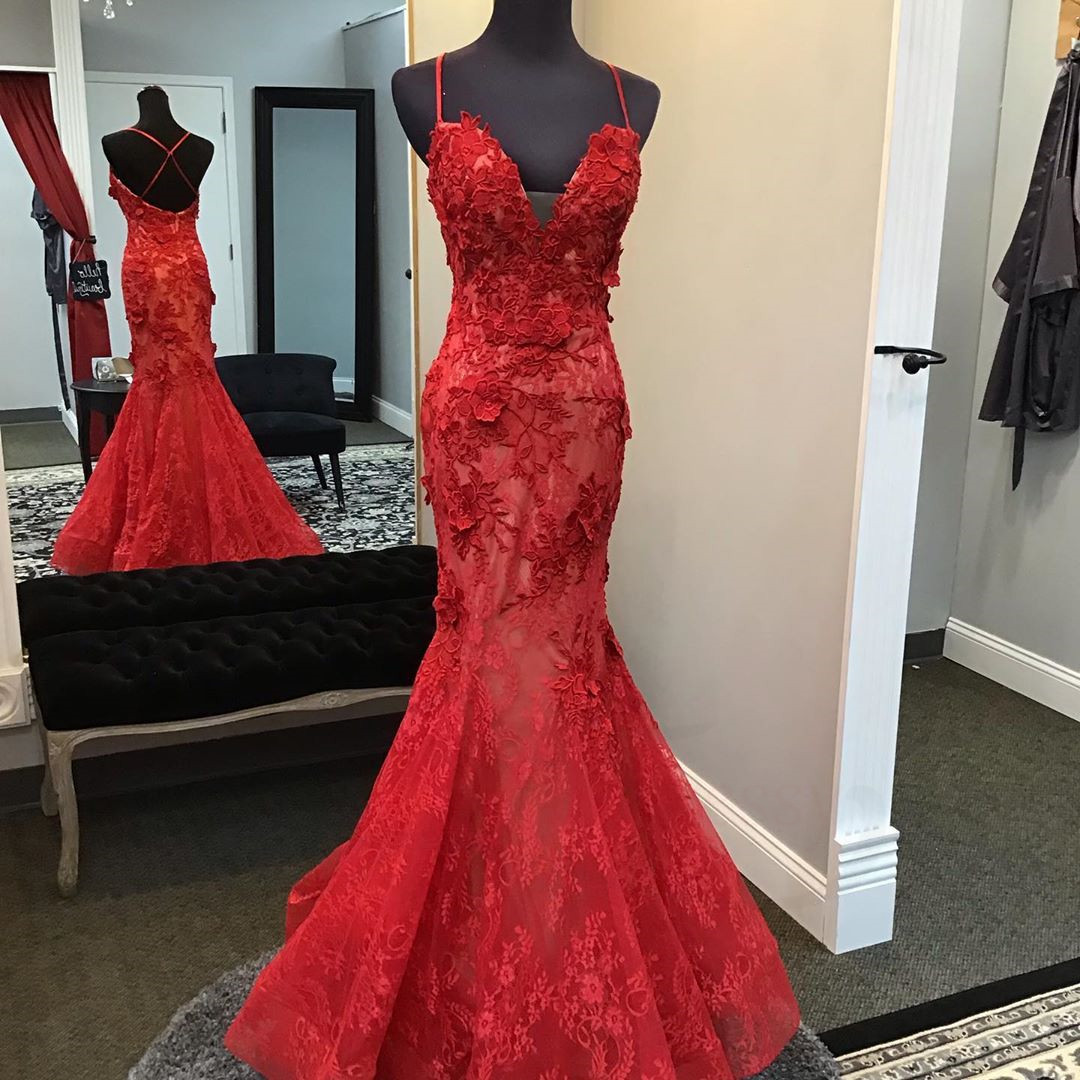 Handmade Mermaid Red Formal Gown M3428 on Luulla