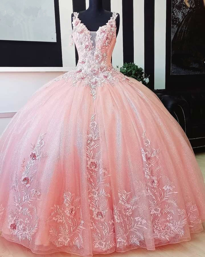 Pink Long Applique Long Prom Dress, Evening Dress M3464 on Luulla