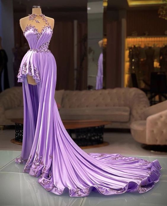 Purple Evening Gown Appliques Prom Dresses on Luulla