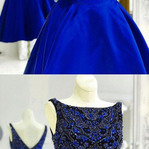 Luxurious Crystal Beaded Top Satin Two Piece Homecoming Dresses M5181 ...