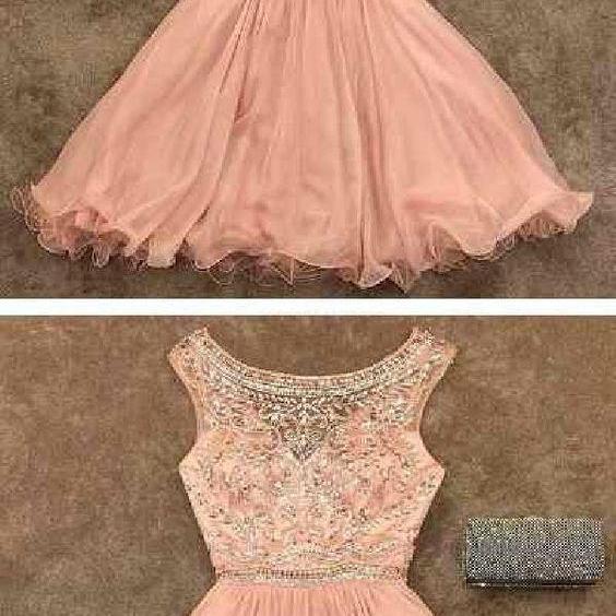 Blush Homecoming Dress, Homecoming Dress Short, Pink Homecoming Dress ...