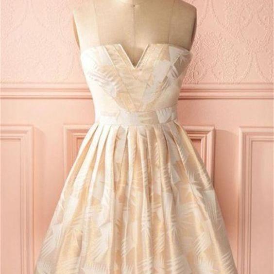 Vintage Cute Short Strapless Homecoming Dresses Cocktail Dresses M8575 ...