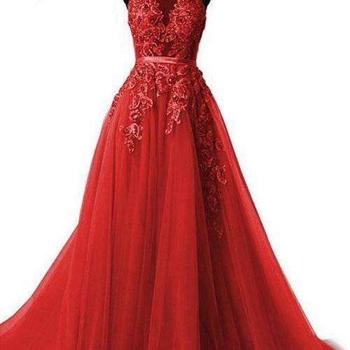 Red Long Evening Dress Prom Dress M1597 on Luulla
