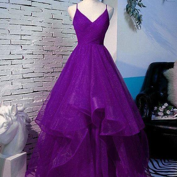 Simple Long Prom Dress,Simple A-line V-neck Long Prom Dress With Criss ...