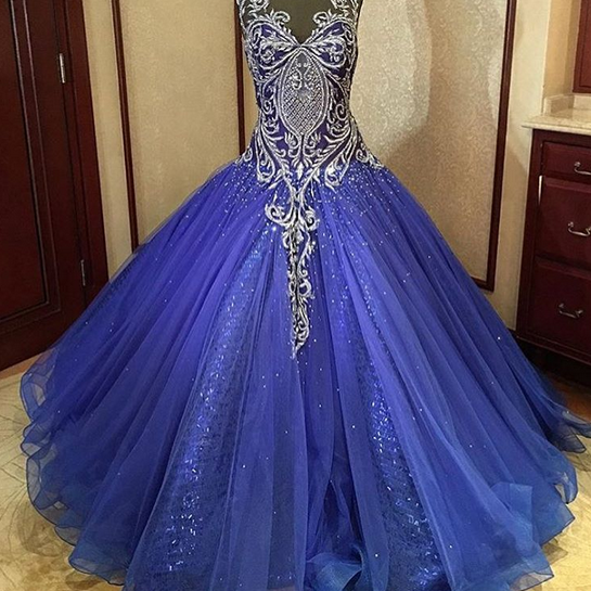Blue Long Ball Gown Formal Evening Gown M2789 on Luulla