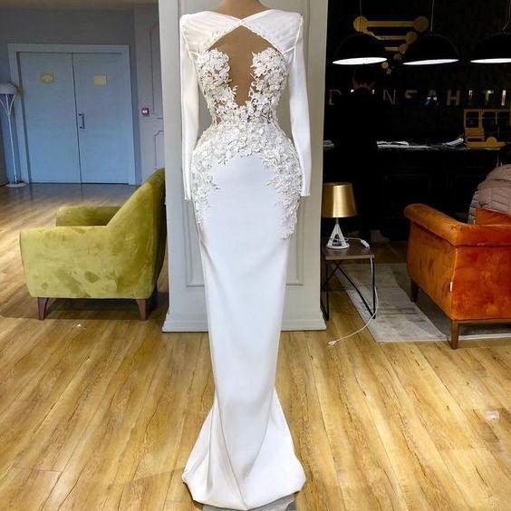 Long Sleeve Lace Evening Gowns Pageant Dress on Luulla