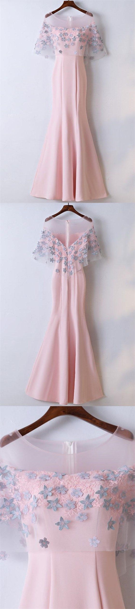 Affordable Unique Design Pink Prom Dresses, Mermaid Popular Prom Dress ...