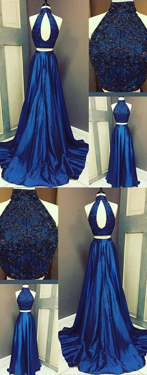 Two Pieces Royal Blue 2018 Prom Dresses,prom Dresses,formal Women Dress ...