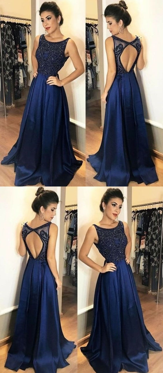 Newest Beading Prom Dress, Stain Long Prom Dress, Generous Open Back ...