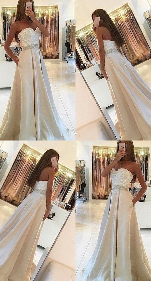 Sweetheart Ivory Prom Dress,long Prom Dresses,charming Prom Dresses ...
