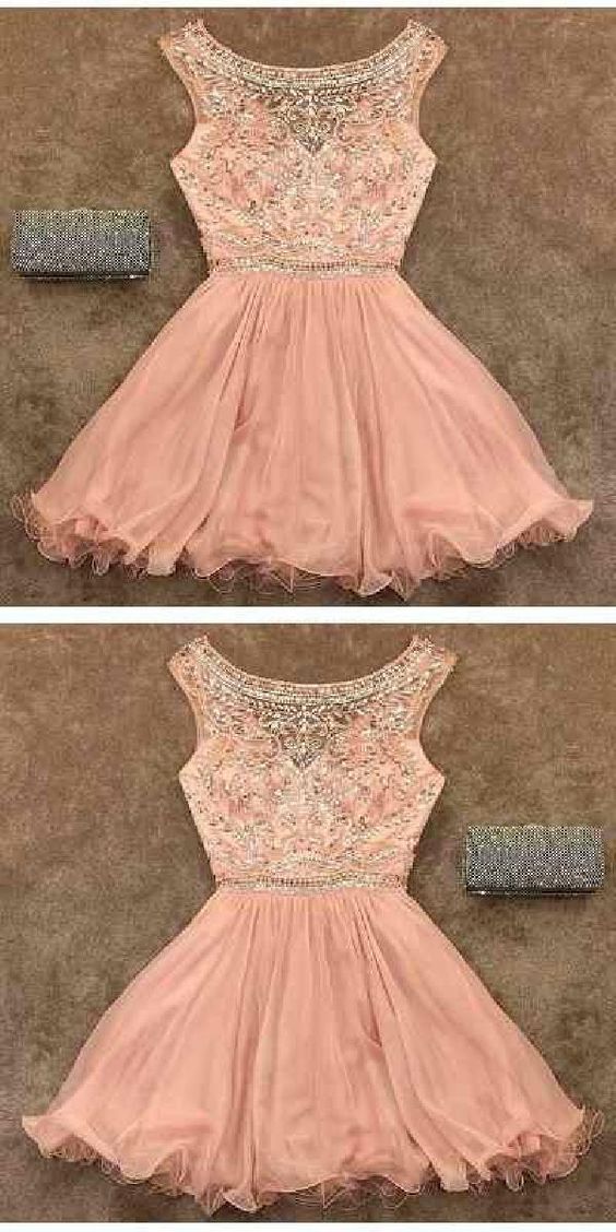 Blush Homecoming Dress, Homecoming Dress Short, Pink Homecoming Dress ...