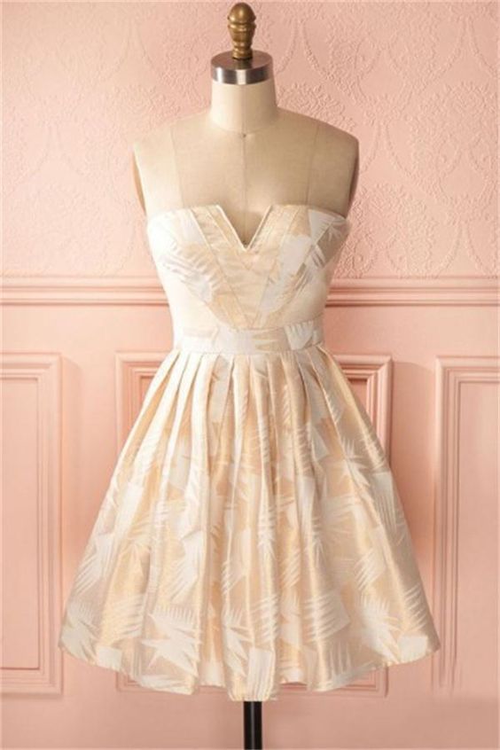 Vintage Cute Short Strapless Homecoming Dresses Cocktail Dresses M8575 ...