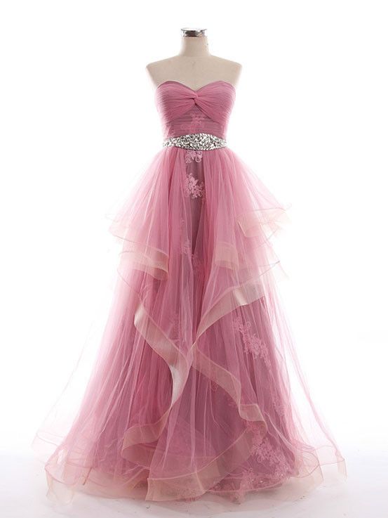 Tulle Strapless Prom Pageant Evening Dress M1592 on Luulla