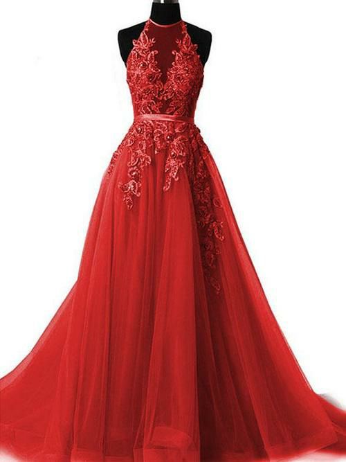 Red Long Evening Dress Prom Dress M1597 on Luulla