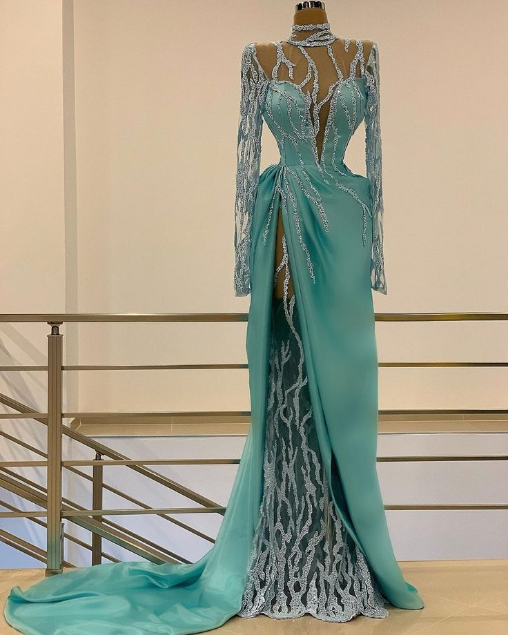 Unique Evening Dress Vintage Long Sleeve Prom Wedding Gowns M2062 on Luulla