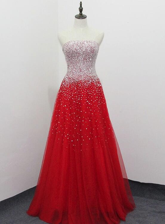 Red Gorgeous Handmade Long Formal Gown, Prom Dress M2270 on Luulla