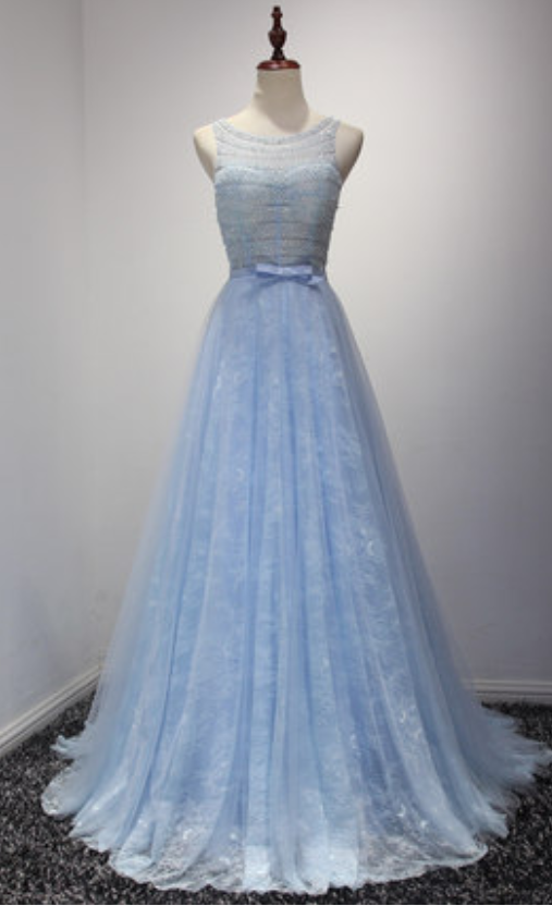 Blue Prom Dress,modest Prom Gown,light Blue Prom Gown,evening Dress ...
