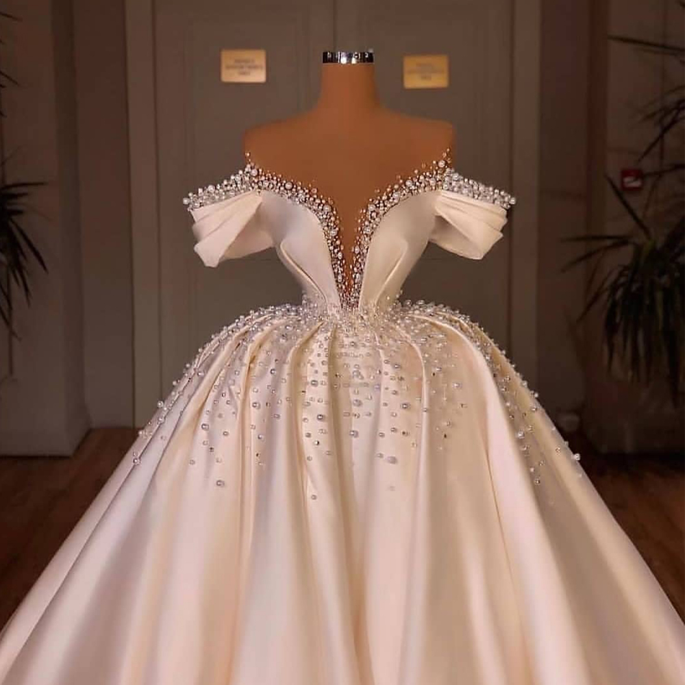 Off The Shoulder Prom Dresses, Beaded Prom Dresses, White Prom Dress ...