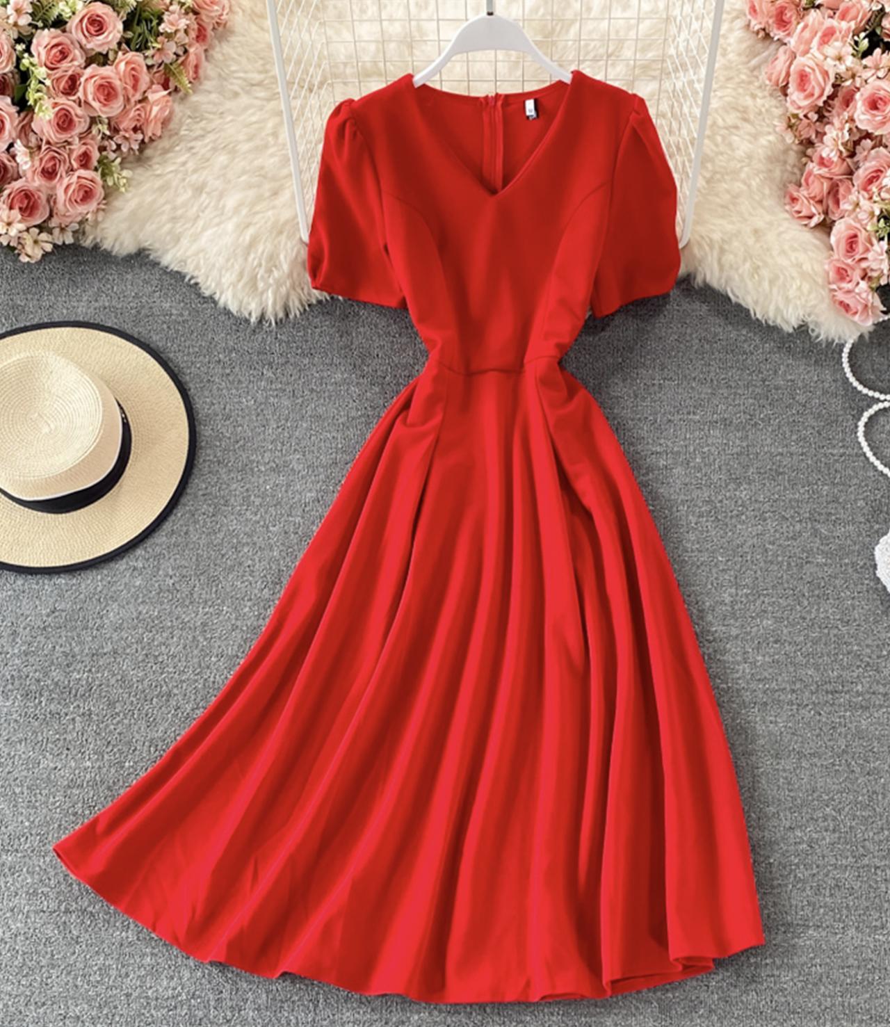 Simple V Neck Short Dress Fashion Dress on Luulla