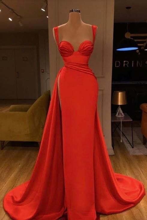 Sexy Red Thigh-high Slit Prom Dress M3434 on Luulla