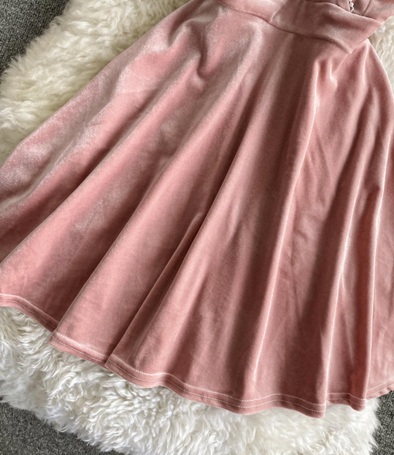 Cute Velvet Short Dress A Line Mini Dress on Luulla