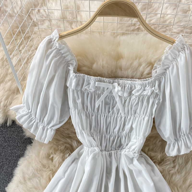 Cute Puff Sleeve A Line Dress on Luulla