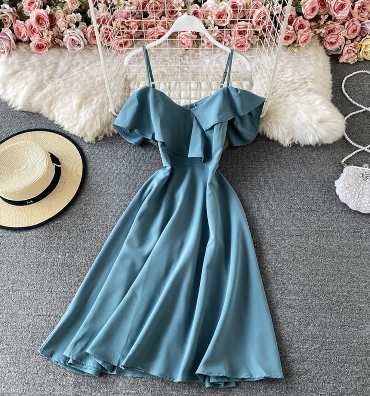 Cute Off Shoulder Short Dress A Line Fashion Dress on Luulla