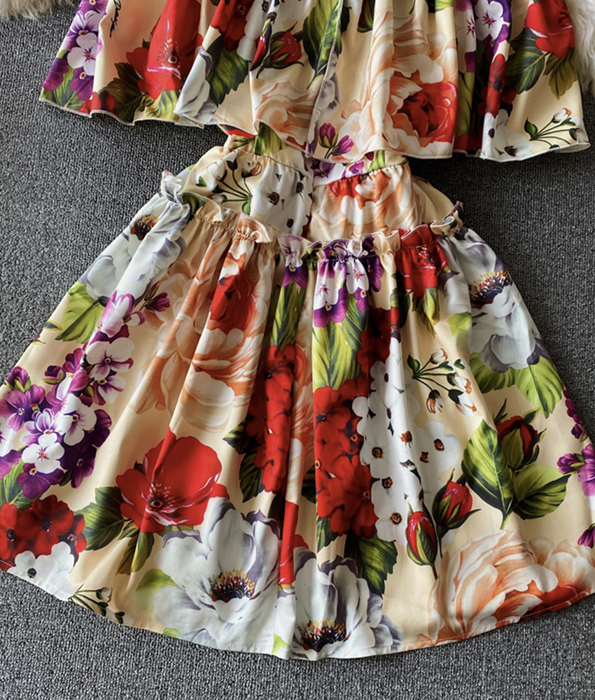 Sweet Floral Pattern Short Dress on Luulla