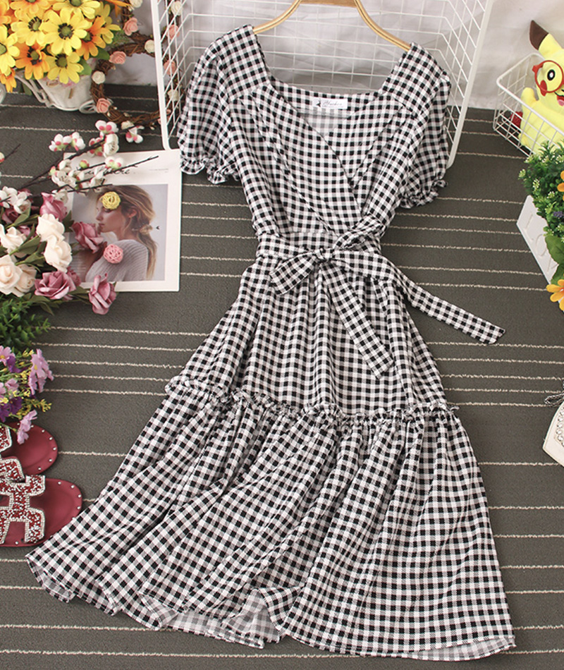 Cute Plaid Dress A Line Short Dress on Luulla