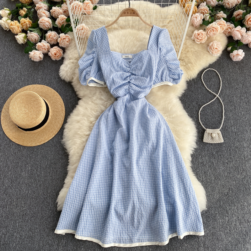 Sweet A Line Square Neckline Dress on Luulla